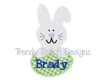 Bunny Rabbit Applique Machine Embroidery Design Easter INSTANT | Etsy