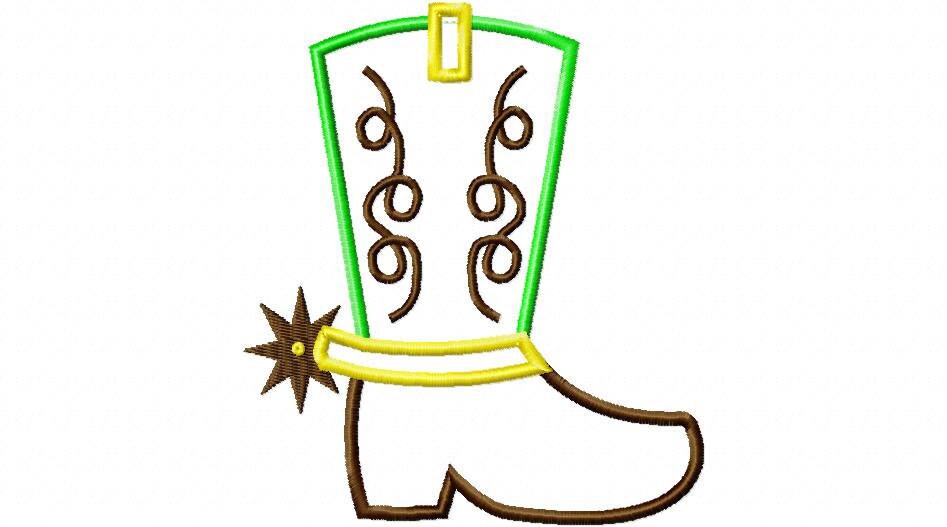 Cowboy Boot Spur Applique Machine Embroidery Design INSTANT - Etsy