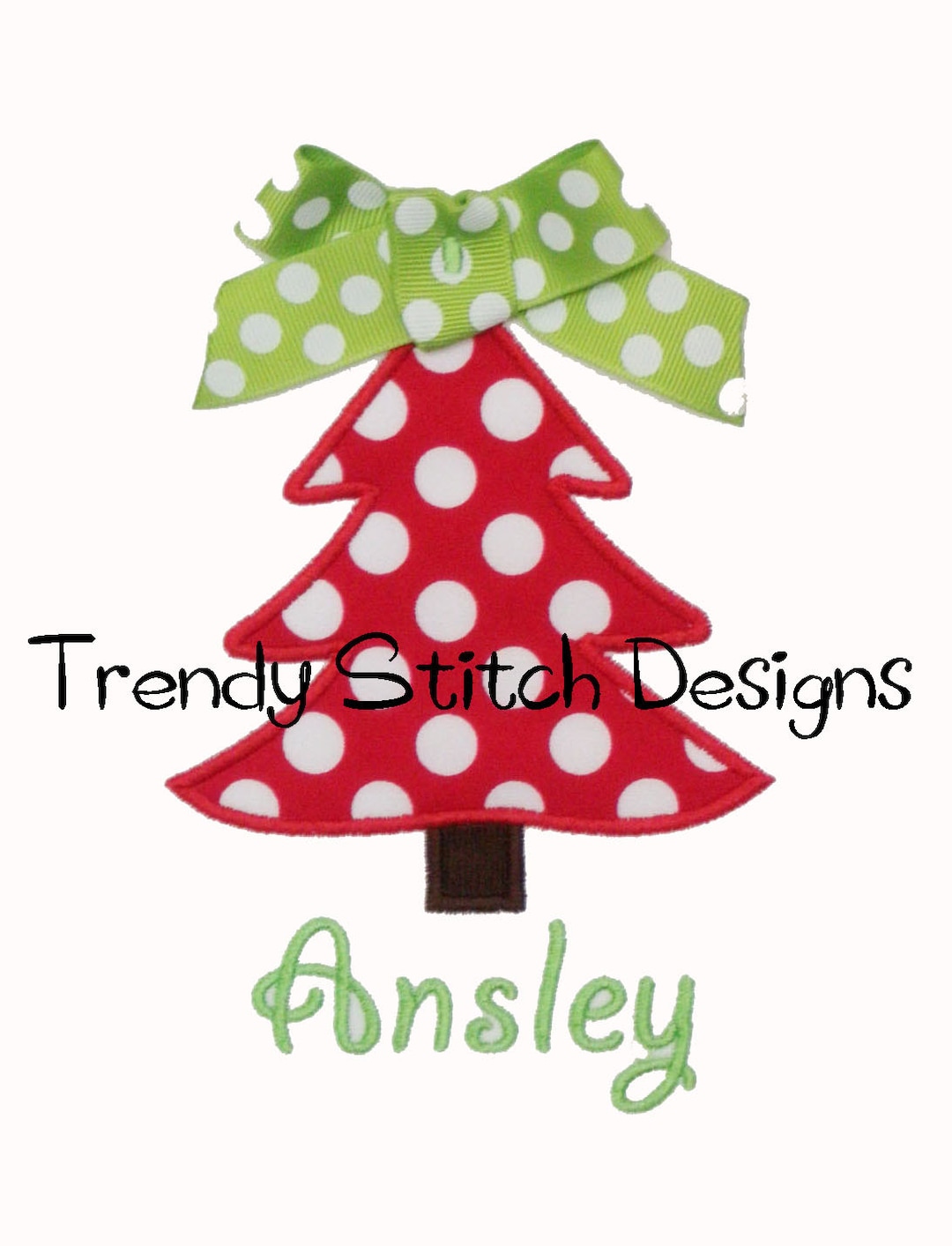 Christmas Tree Applique Design Machine Embroidery Design INSTANT ...