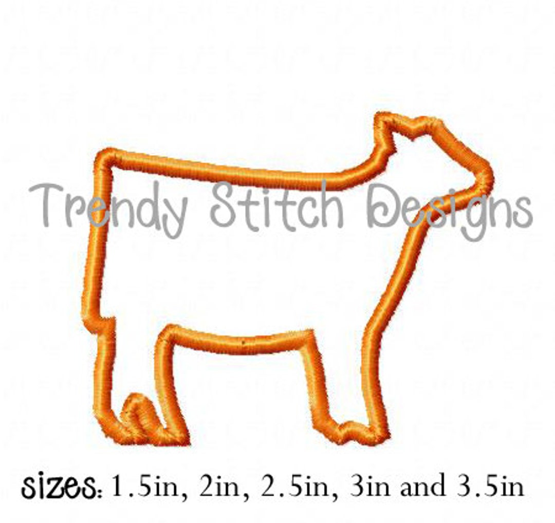 Show Heifer Small Size Applique Design Machine Embroidery Design ...