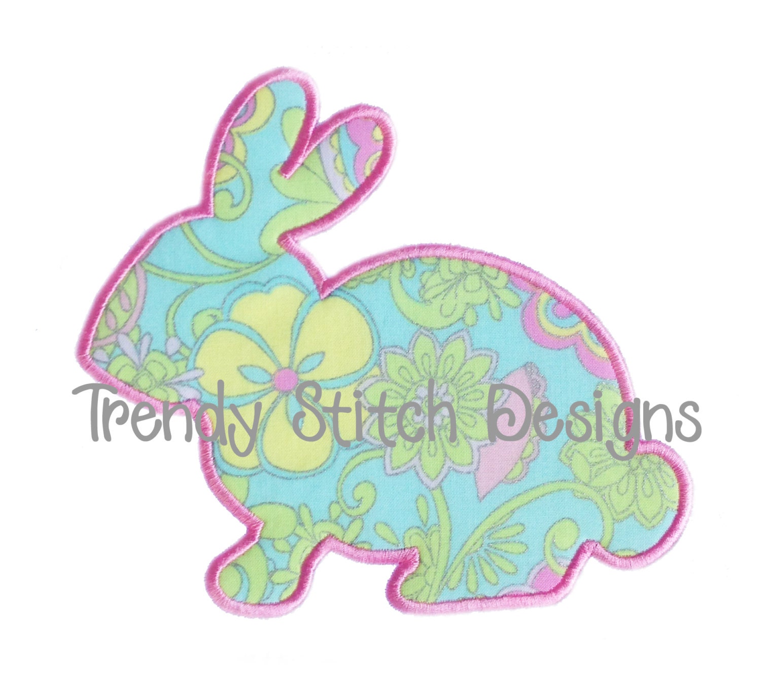 Bunny Rabbit Applique Machine Embroidery Design Easter INSTANT | Etsy