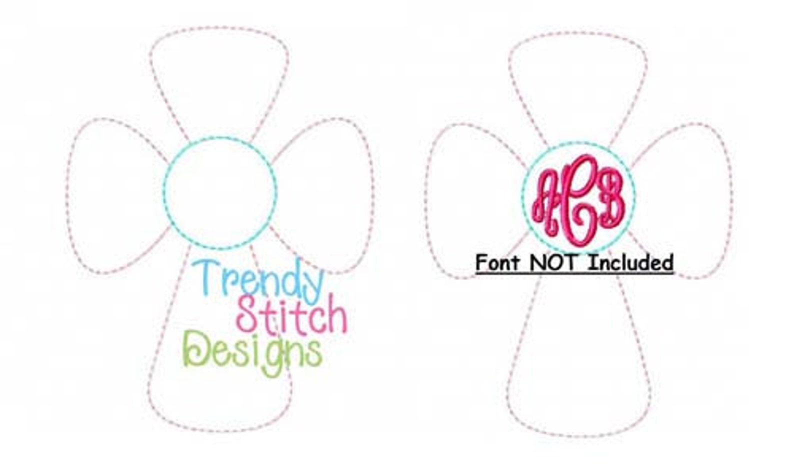 Cross Monogram Applique Design Machine Embroidery Design INSTANT ...