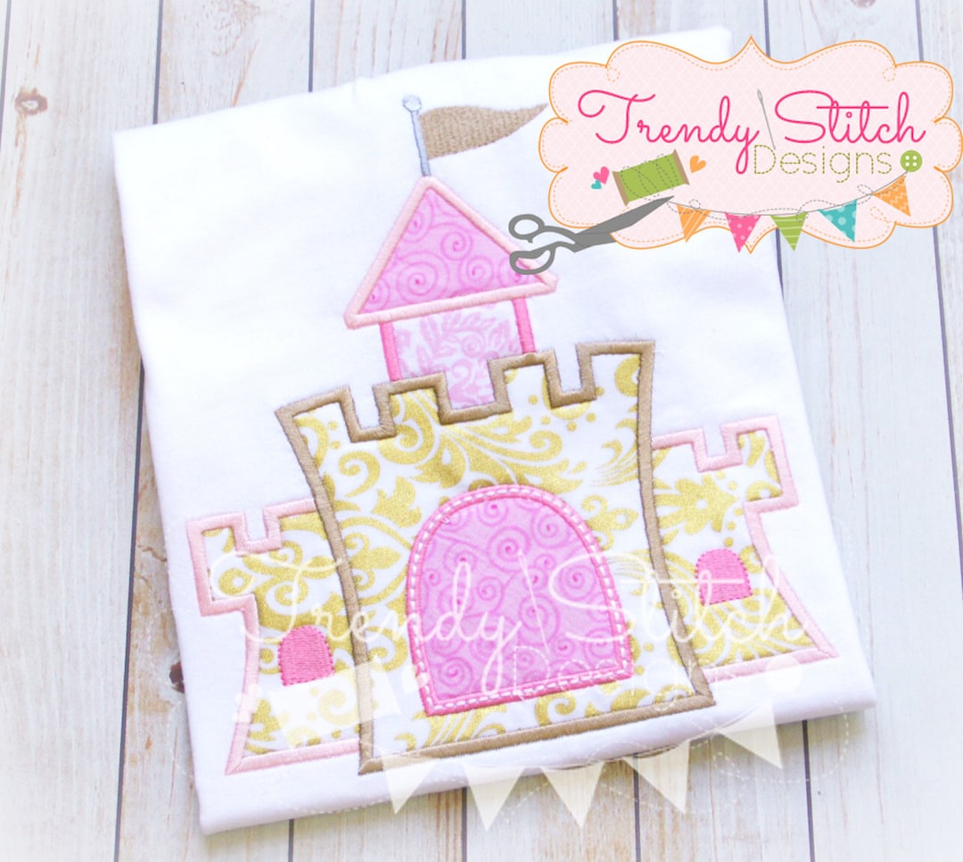 Castle Applique Design Machine Embroidery Design INSTANT DOWNLOAD ...