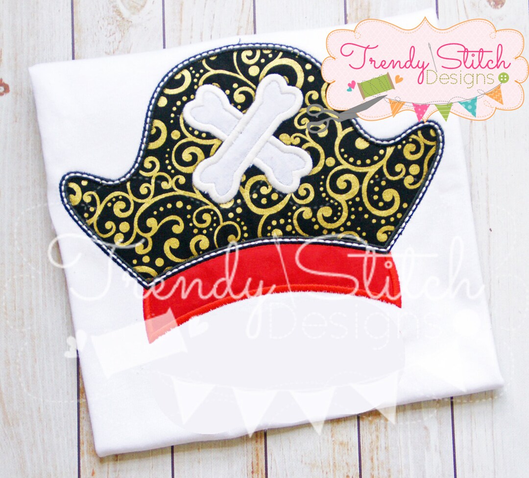 Pirate Hat 1 Applique Design Machine Embroidery INSTANT DOWNLOAD - Etsy