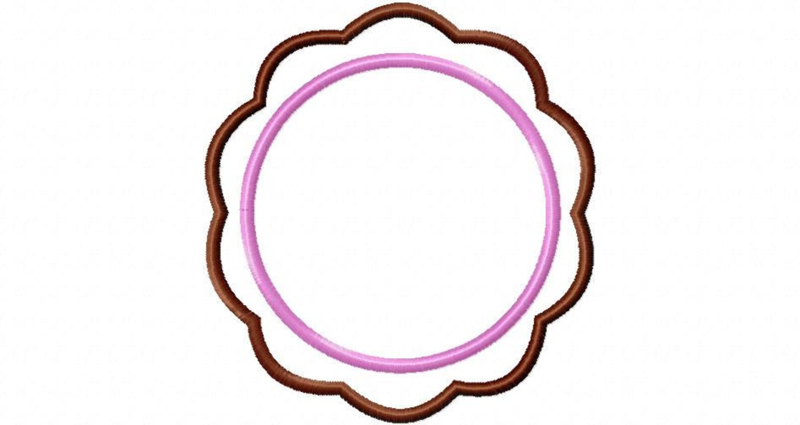 Flower Patch Frame Applique Design Machine Embroidery Design Scallop ...