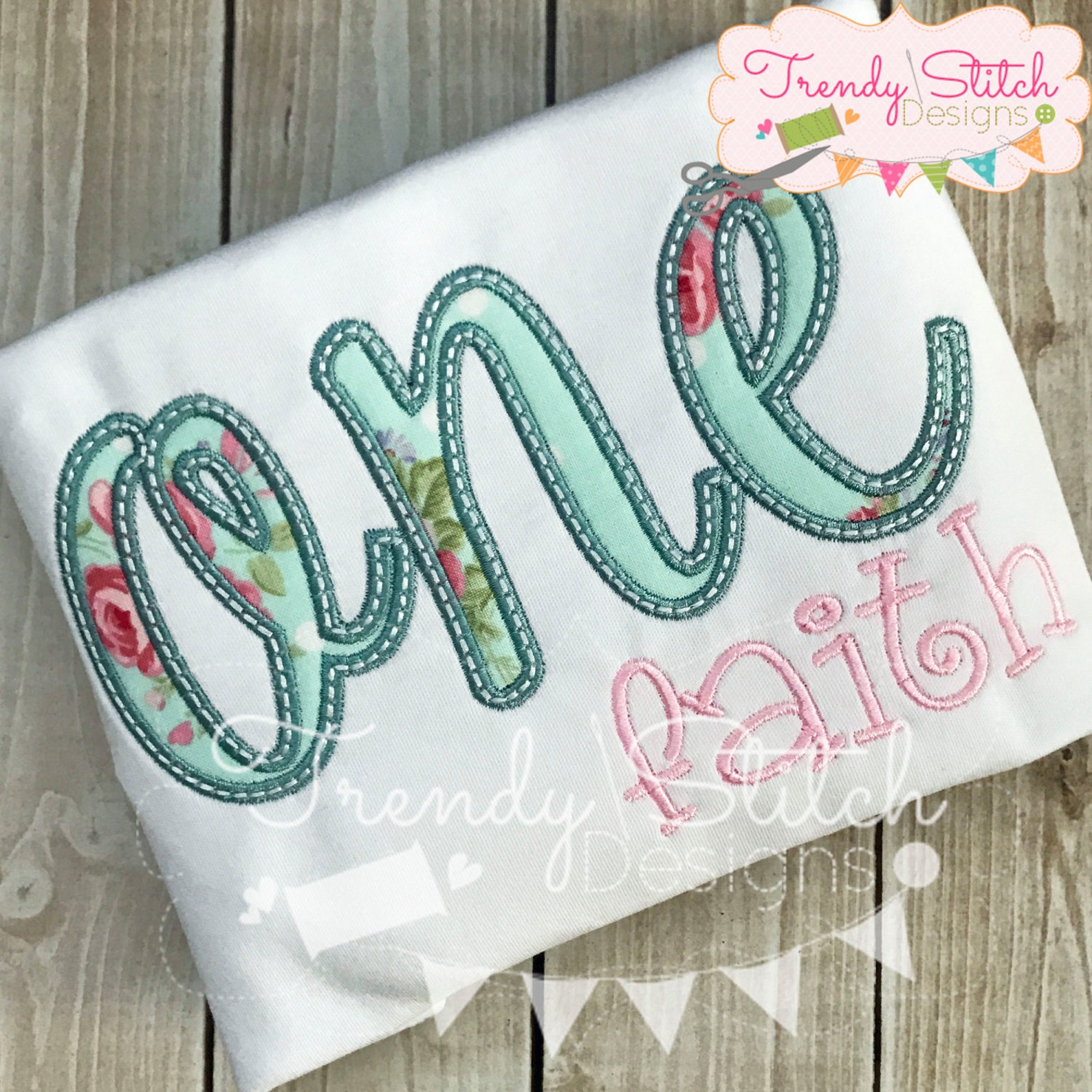 ONE Cursive Applique Design Machine Embroidery First Birthday - Etsy