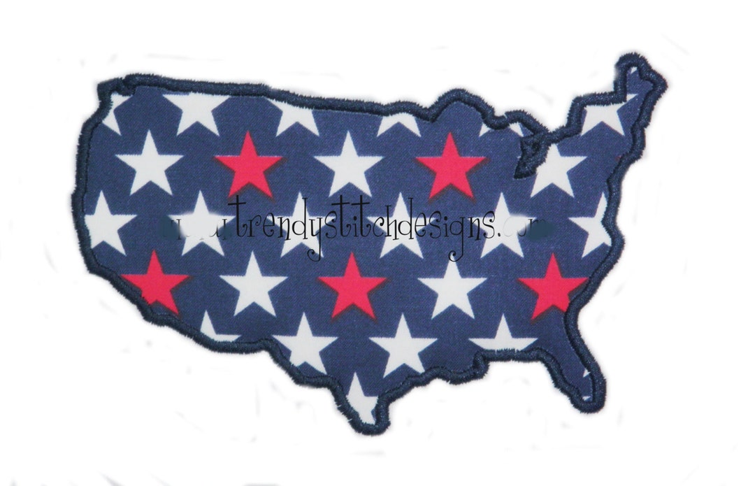 USA Applique Machine Embroidery Design INSTANT DOWNLOAD - Etsy