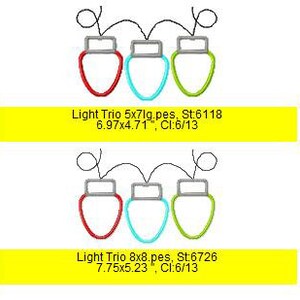 Lights Trio Applique Machine Embroidery Design INSTANT DOWNLOAD ...