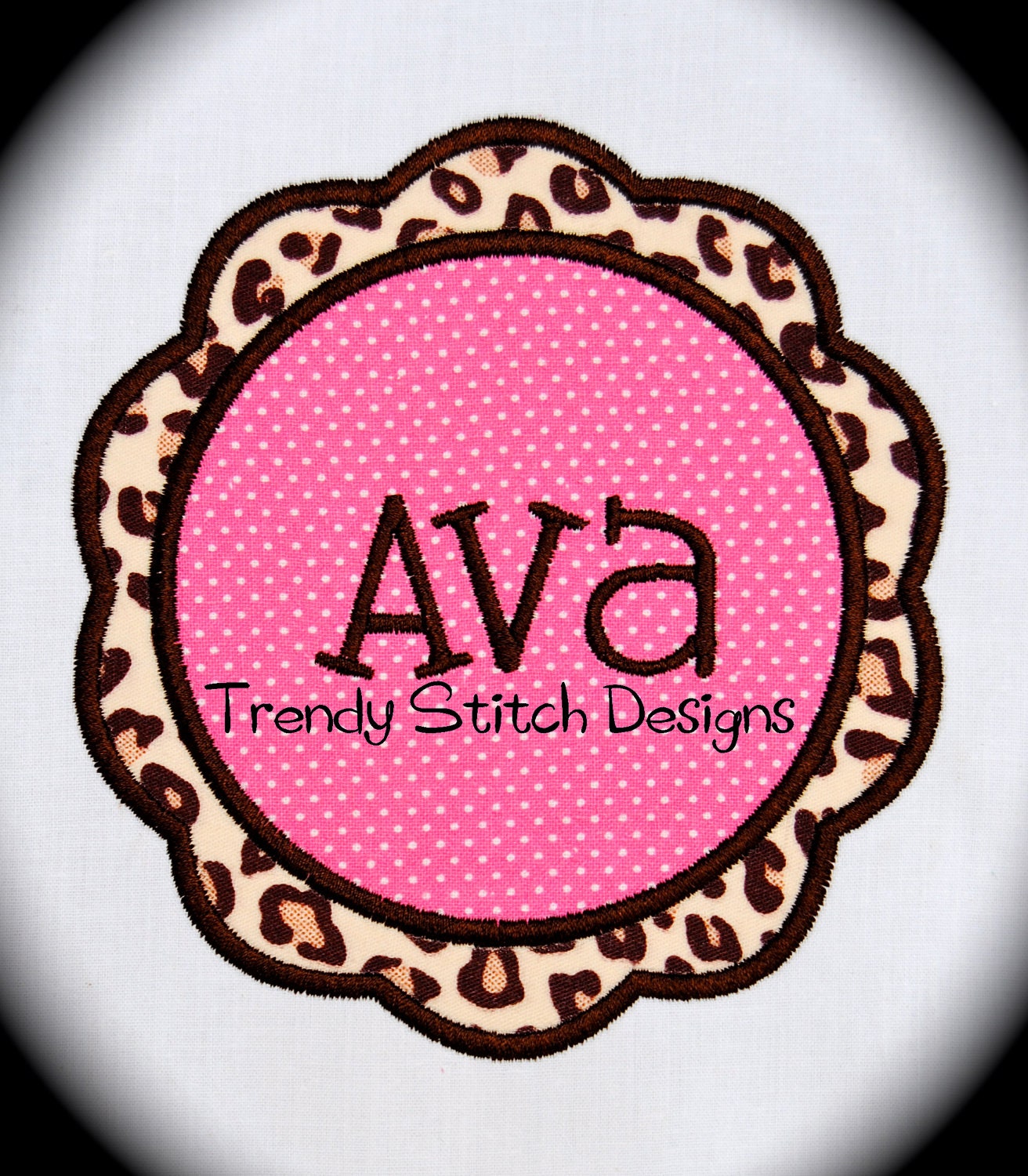 Flower Patch Frame Applique Design Machine Embroidery Design Scallop ...