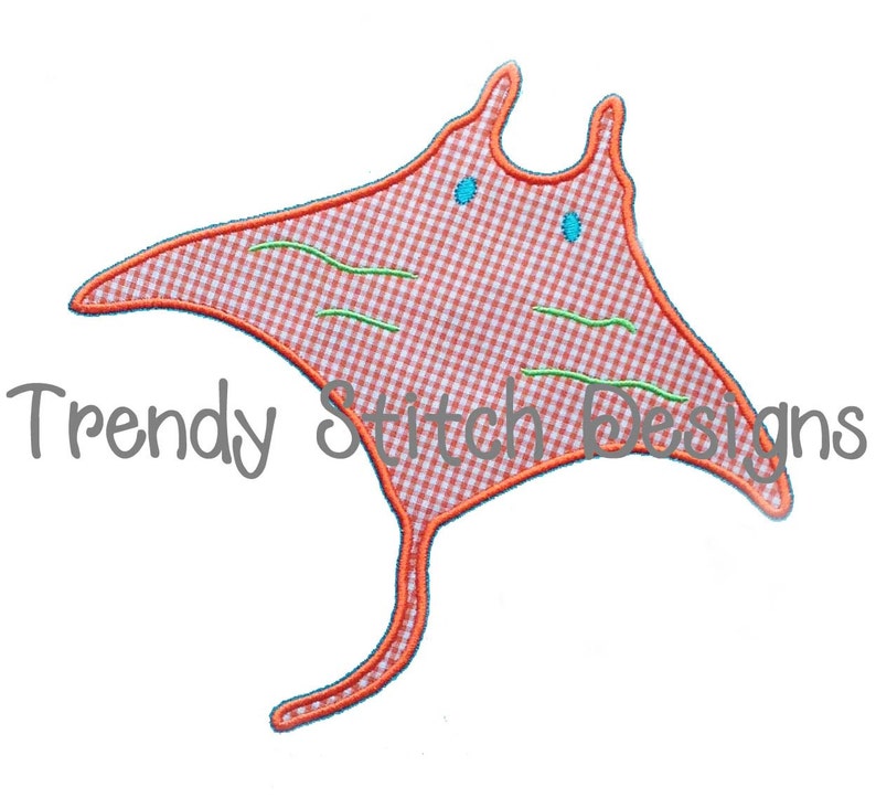 Manta Ray Applique Machine Embroidery Design INSTANT DOWNLOAD Stingray ...