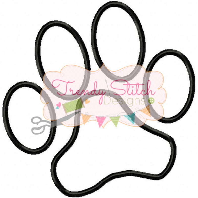 Paw Print Applique - Etsy