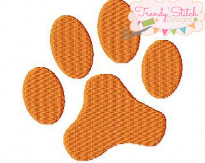 Paw Print MINI Machine Embroidery Design Made to Match Filled - Etsy