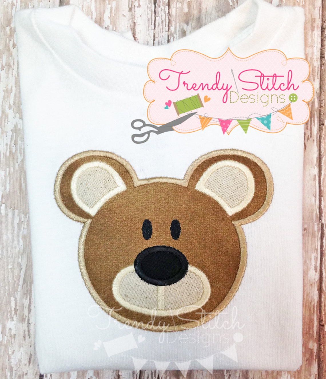 Teddy Bear Face Applique Machine Embroidery Design INSTANT - Etsy