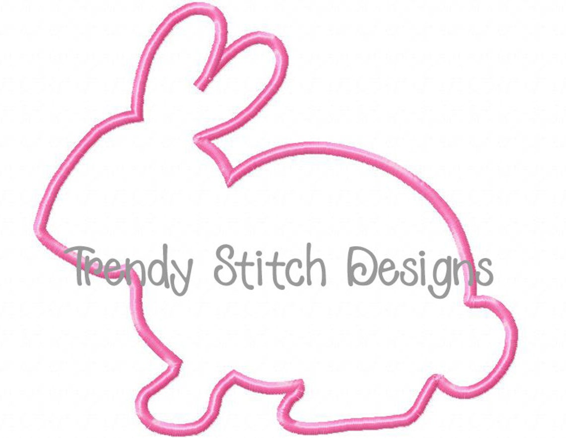 Bunny Rabbit Applique Machine Embroidery Design Easter INSTANT | Etsy