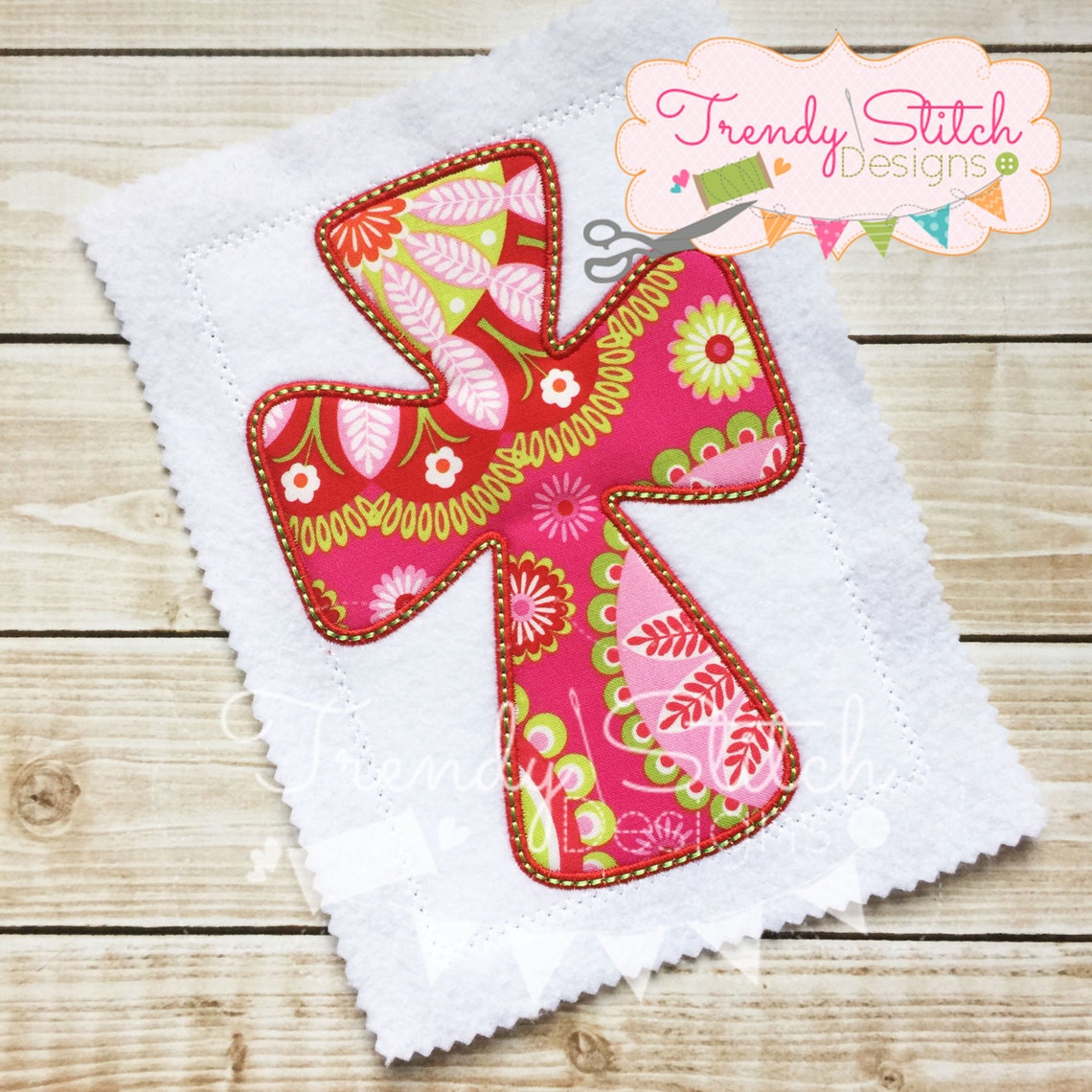 Cross 5 Applique Design Machine Embroidery Design INSTANT - Etsy