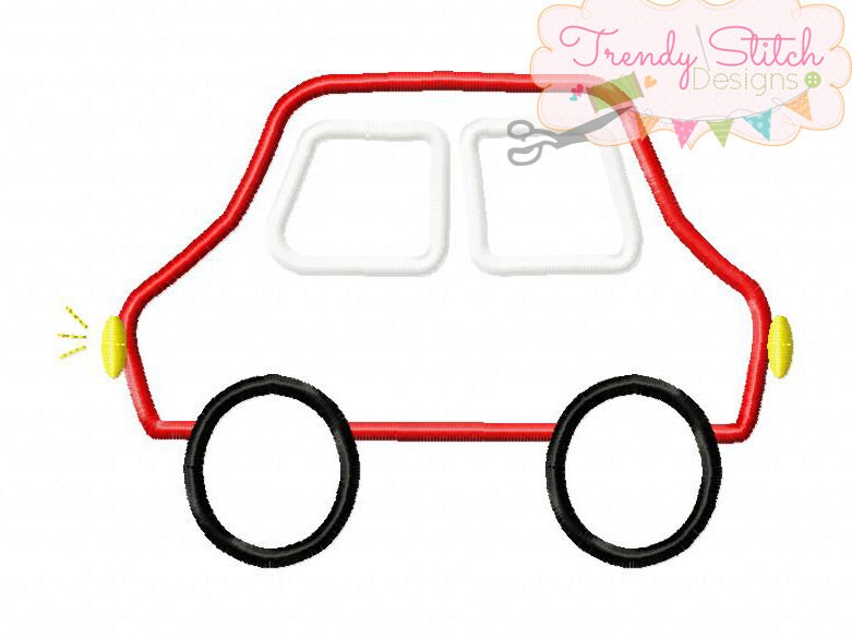 Simple Car Applique Machine Embroidery Design INSTANT DOWNLOAD - Etsy