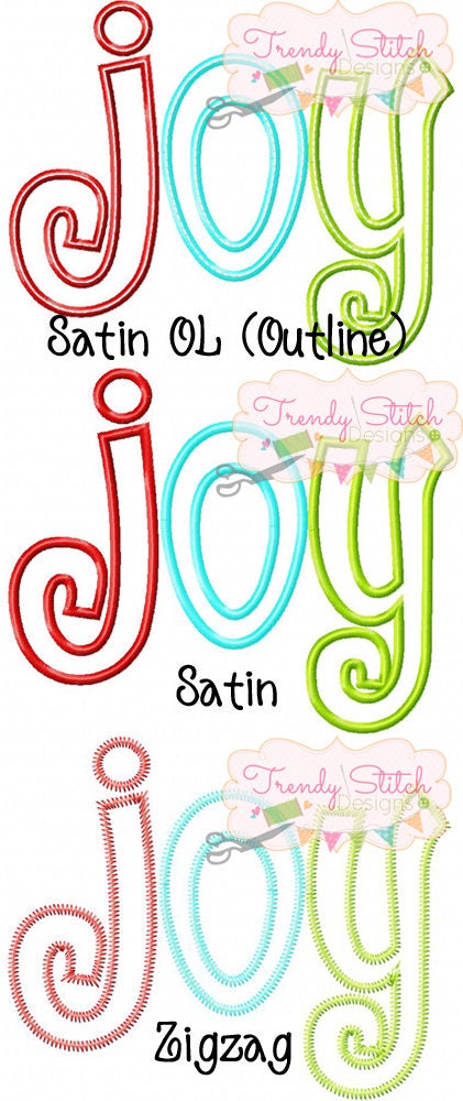 Joy Applique Design Machine Embroidery Design INSTANT DOWNLOAD | Etsy