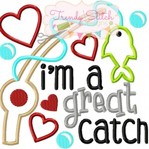 Great Catch Applique Machine Embroidery Design INSTANT DOWNLOAD - Etsy