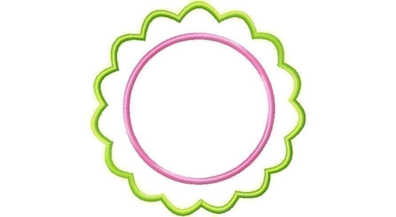 Scalloped Round Patch Applique Design Machine Embroidery - Etsy