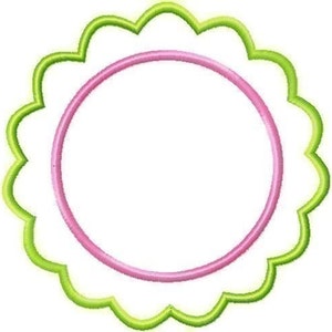 Scalloped Round Patch Applique Design Machine Embroidery Design INSTANT ...