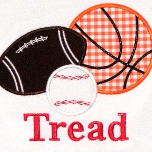 Sports Ball Combo 3 Applique Design Machine Embroidery Design - Etsy