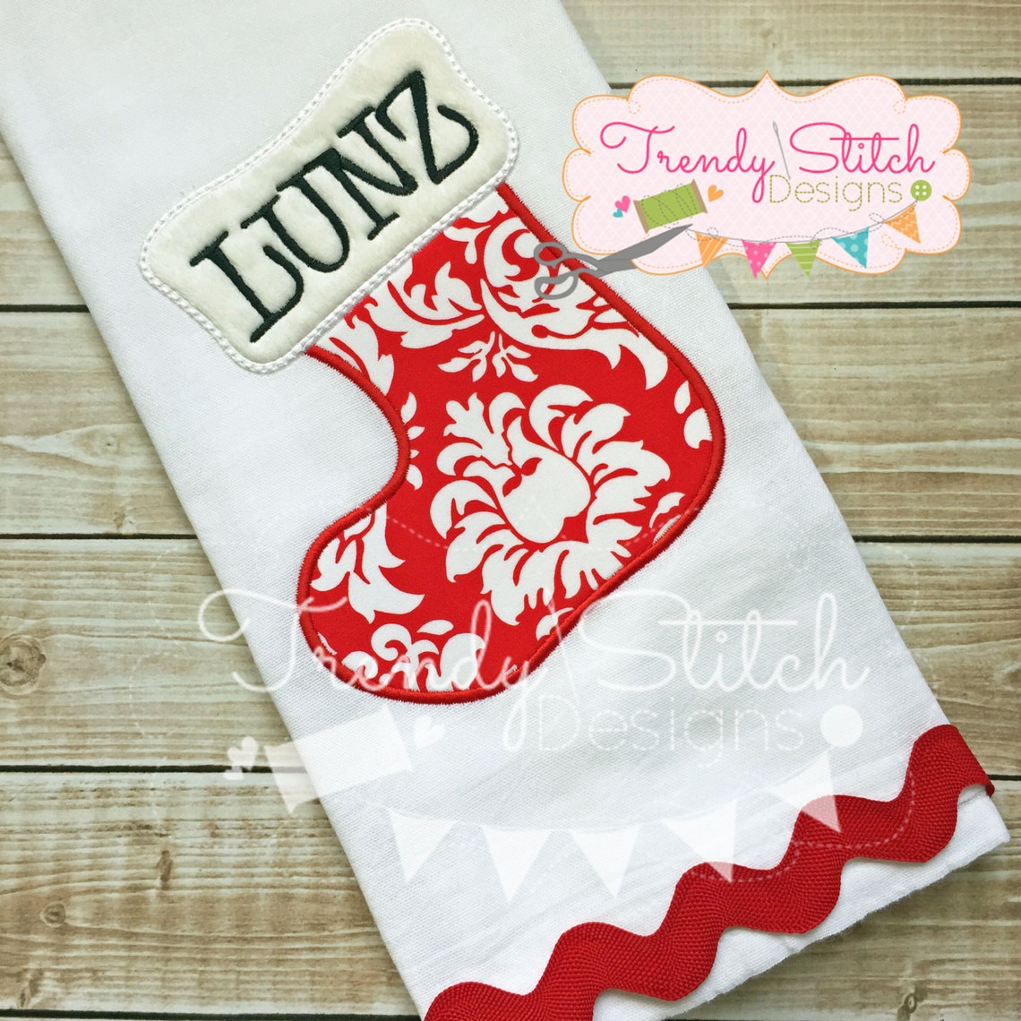 Stocking Applique Machine Embroidery Design INSTANT DOWNLOAD - Etsy