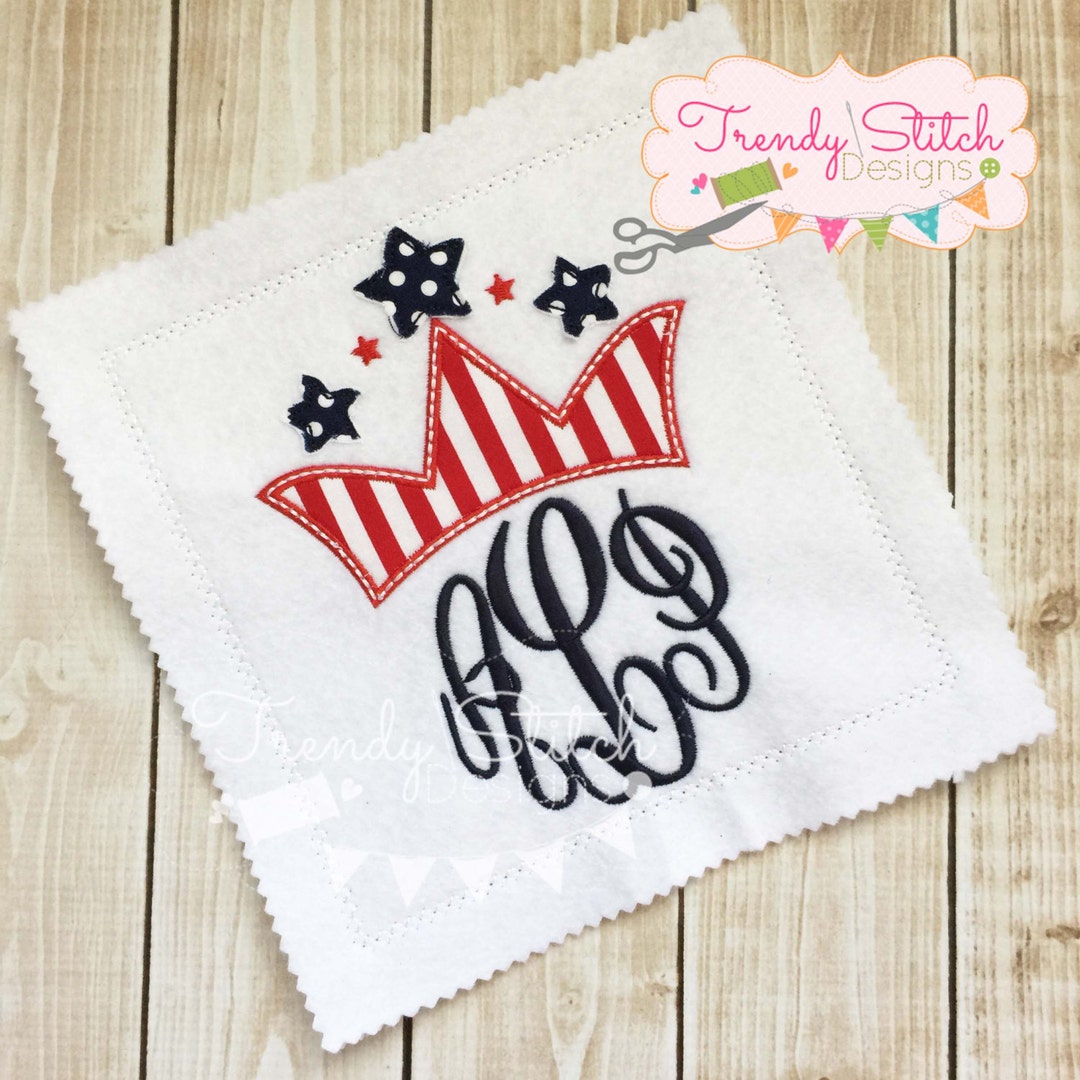 Stars Crown Applique Design Machine Embroidery Design INSTANT DOWNLOAD ...