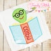 Bookworm Applique Design Machine Embroidery Design Back to School ...