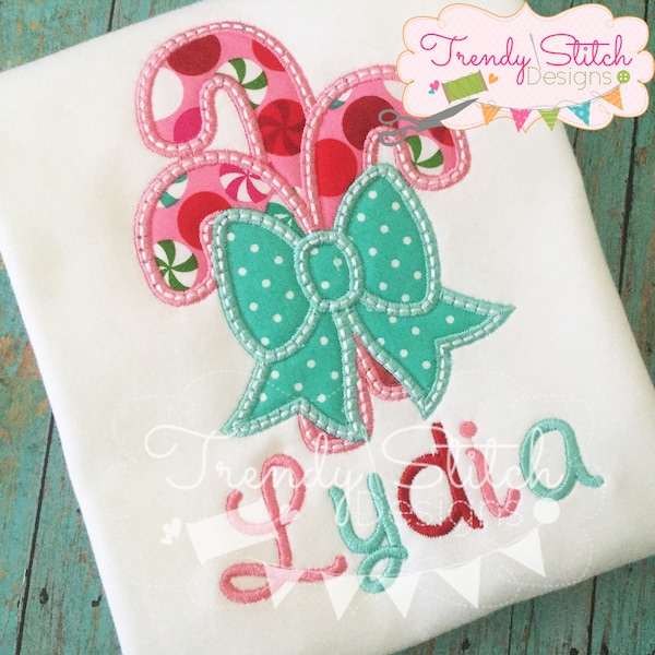 Candy Cane Applique - Etsy