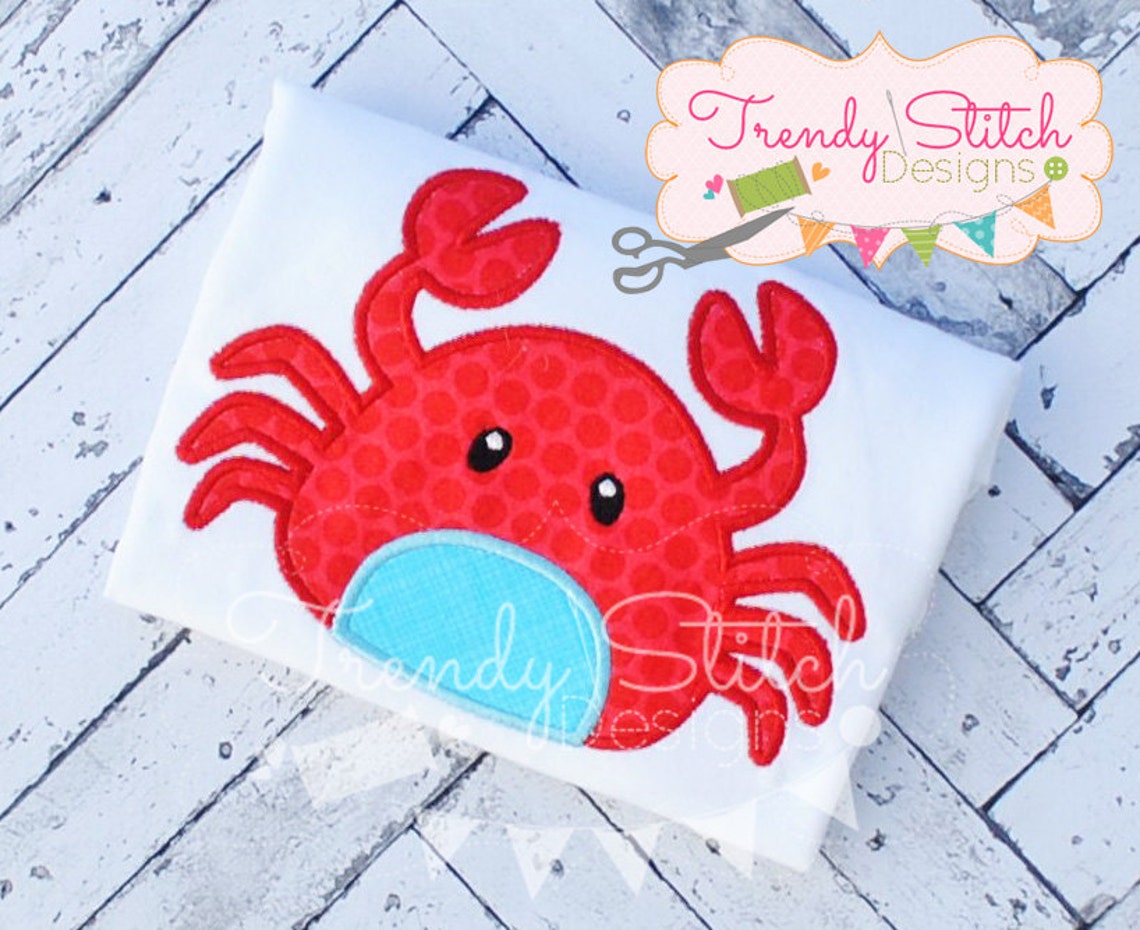 Cute Crab Applique Machine Embroidery Design INSTANT DOWNLOAD Crab - Etsy