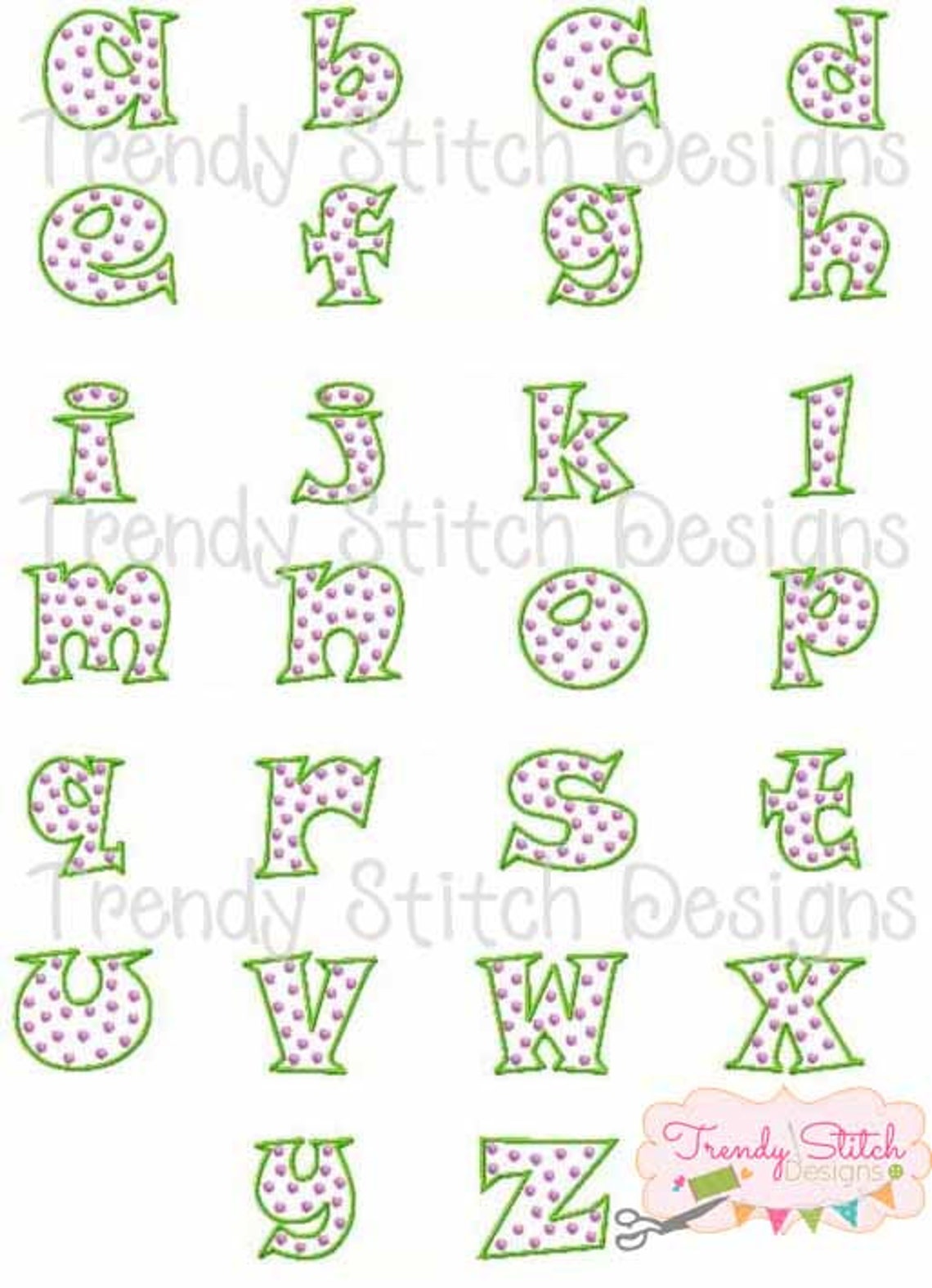 Double Dot Font Machine Embroidery Design INSTANT DOWNLOAD BX - Etsy