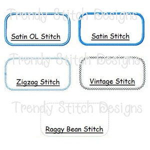 Rounded Rectangle Frame Applique Design Machine Embroidery Design Patch ...