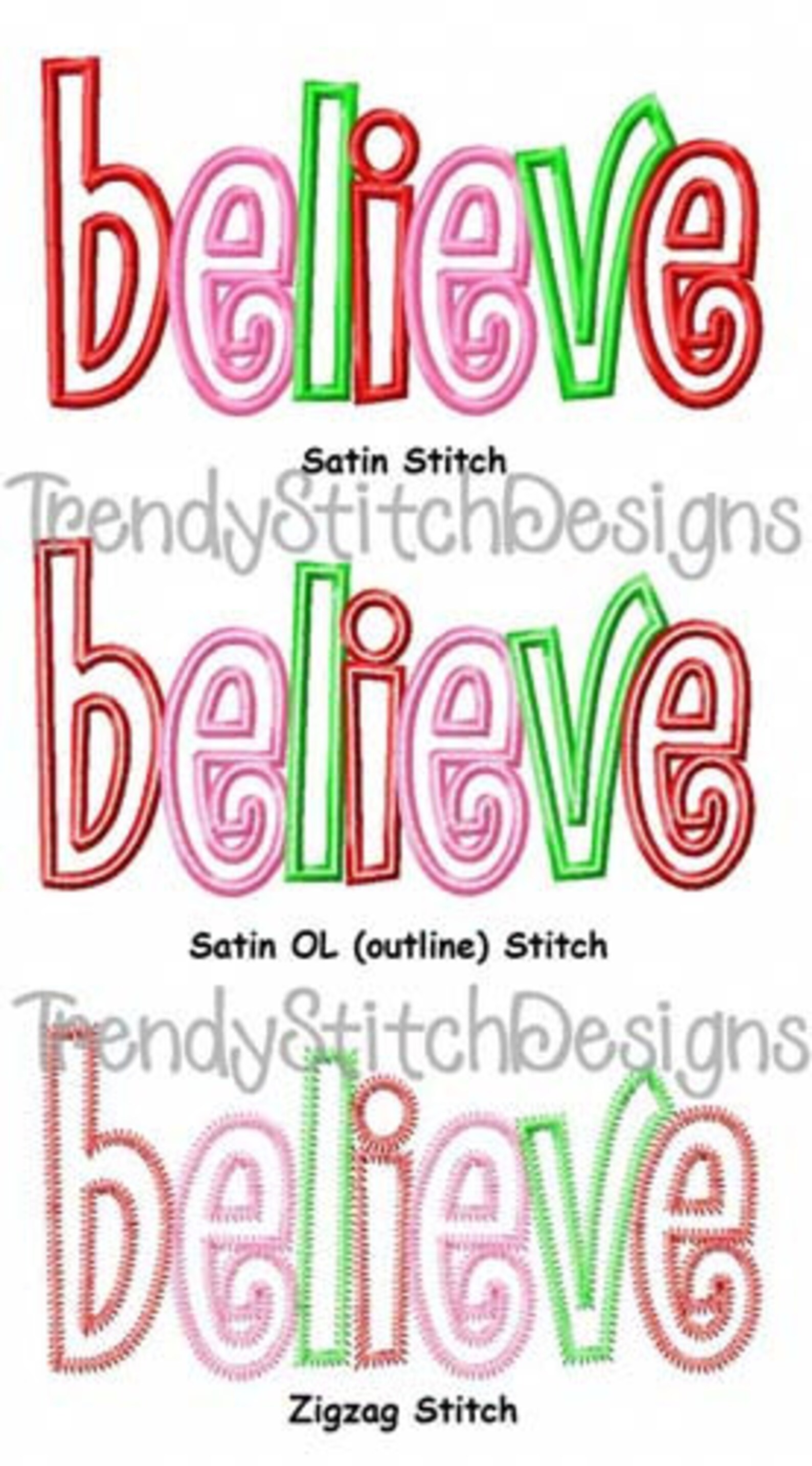 Believe Applique Design Machine Embroidery Design INSTANT DOWNLOAD Word ...