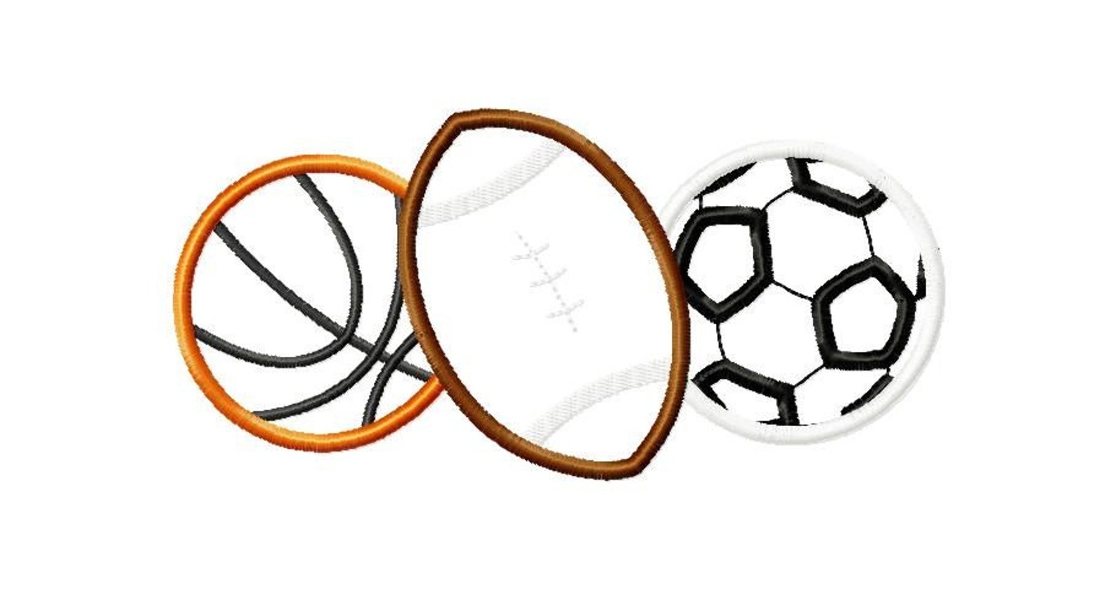 Sports Ball Combo 2 Applique Machine Embroidery Design INSTANT - Etsy