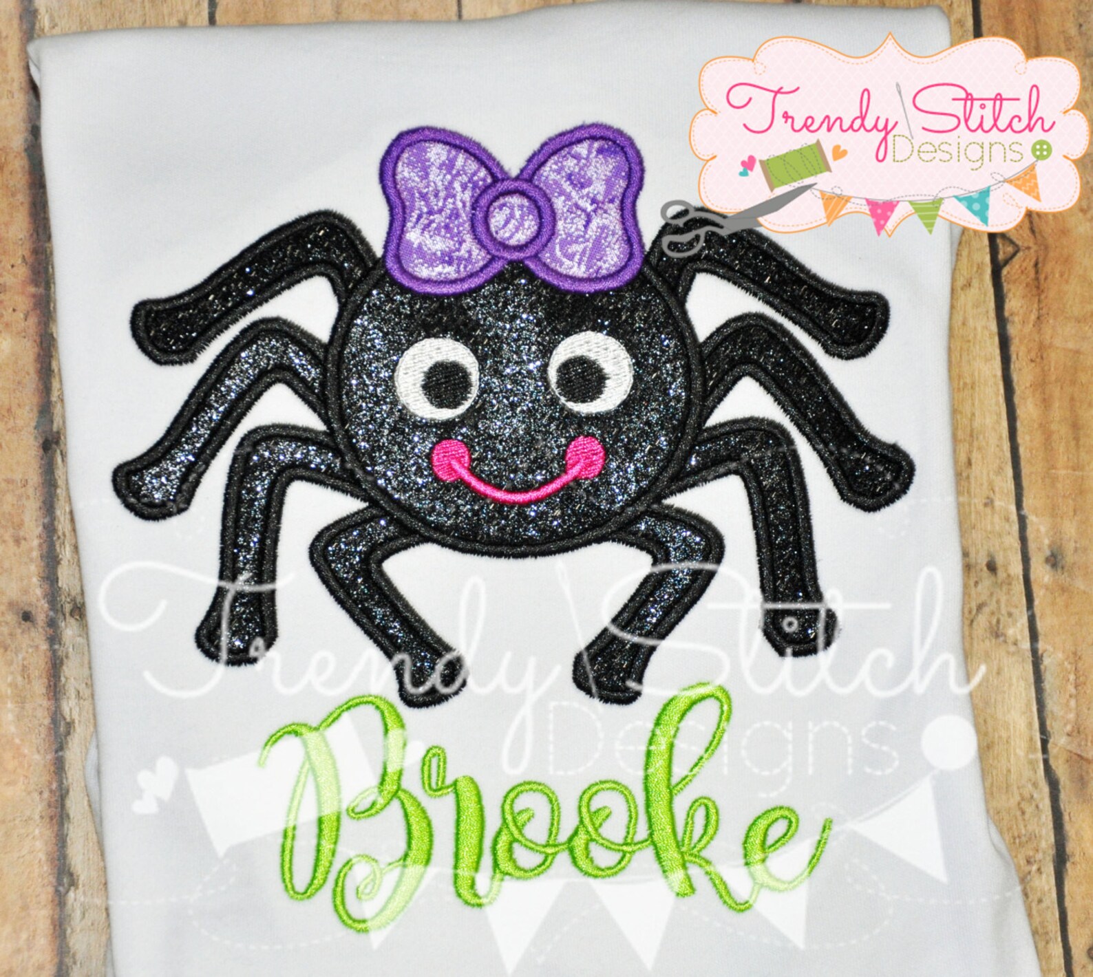 Spider 2 Bow Applique Design Machine Embroidery Design INSTANT DOWNLOAD ...