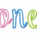 ONE Cursive Applique Design Machine Embroidery First Birthday INSTANT ...