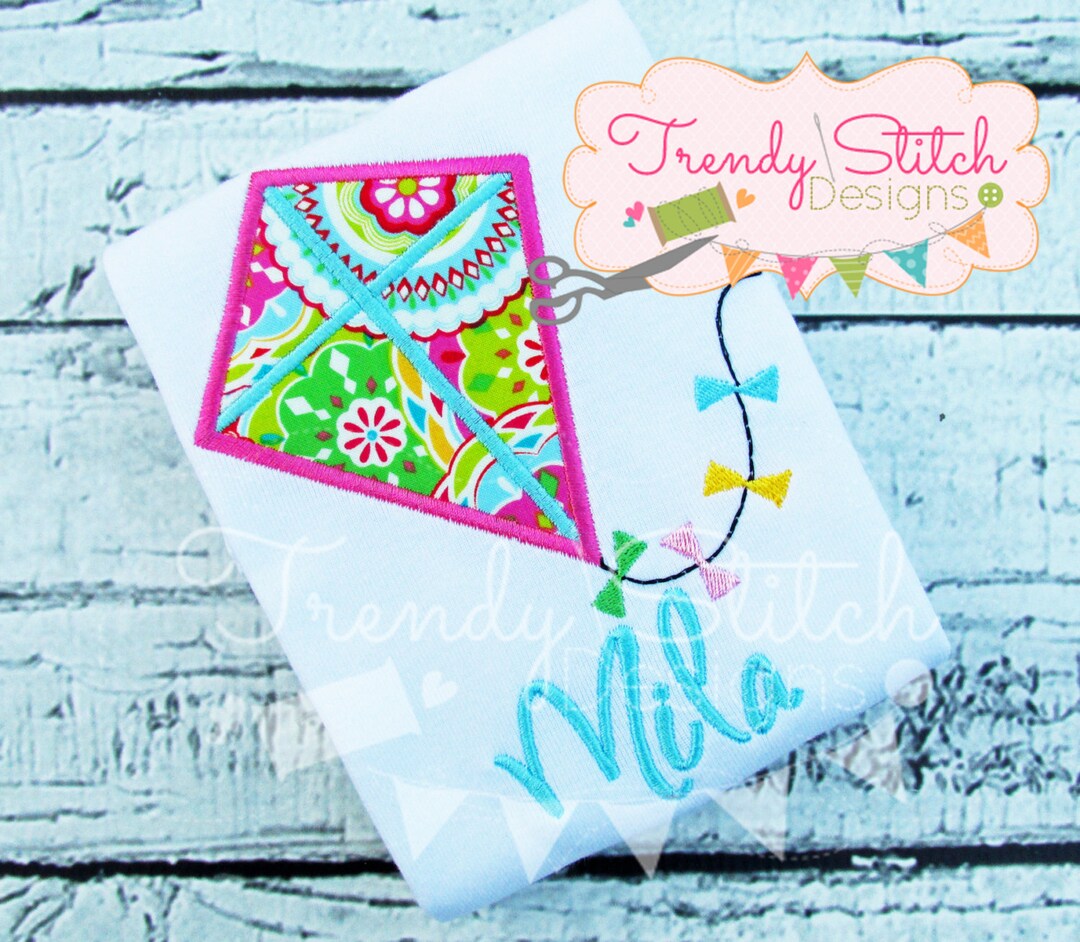 Kite 1 Applique Machine Embroidery Design INSTANT DOWNLOAD - Etsy