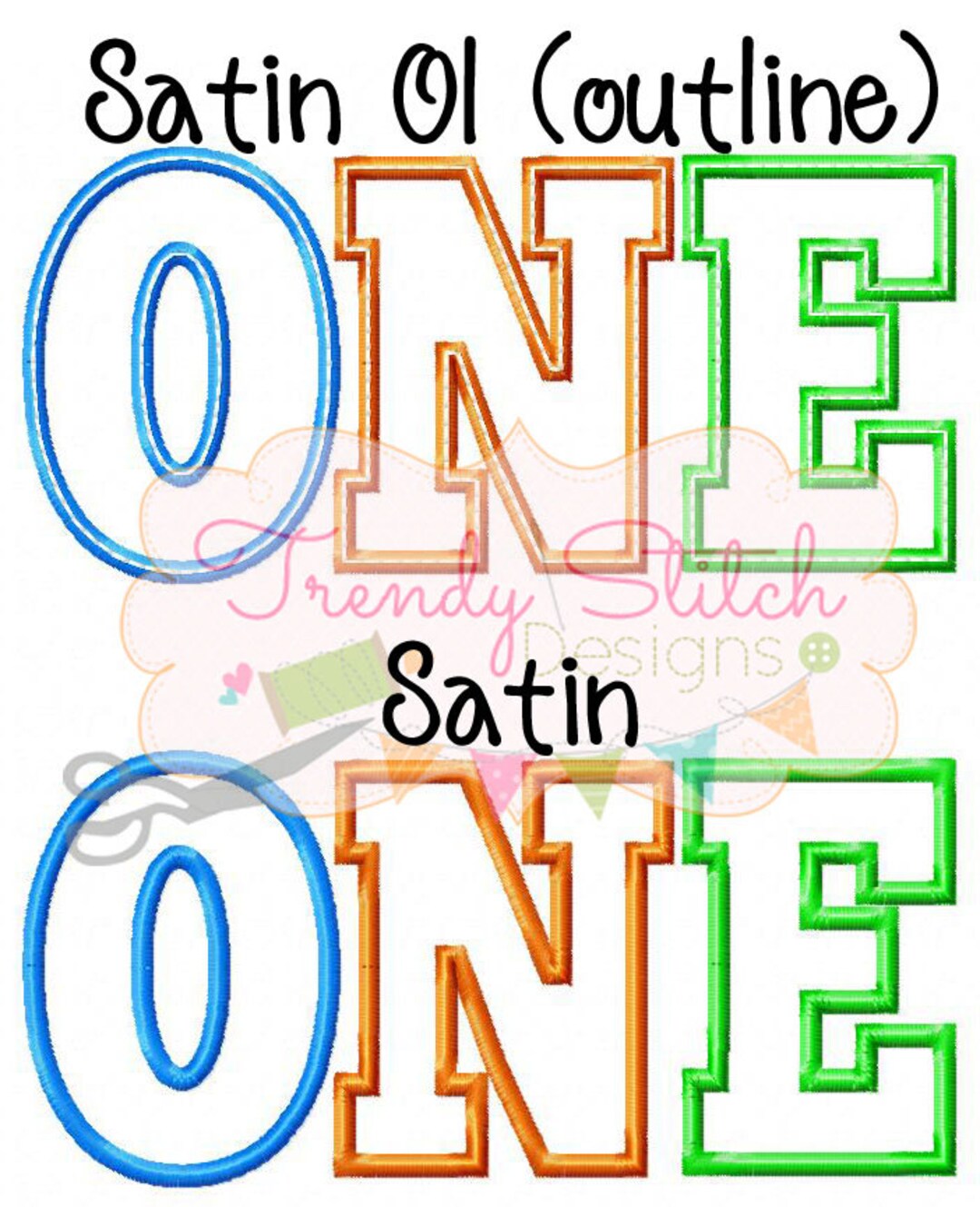 ONE Applique Design Machine Embroidery First Birthday INSTANT DOWNLOAD ...