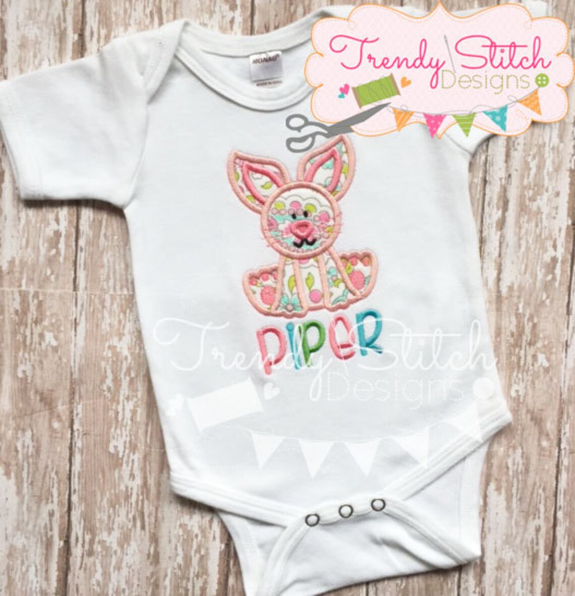 Bunny 2 Applique Machine Embroidery Design Easter INSTANT | Etsy