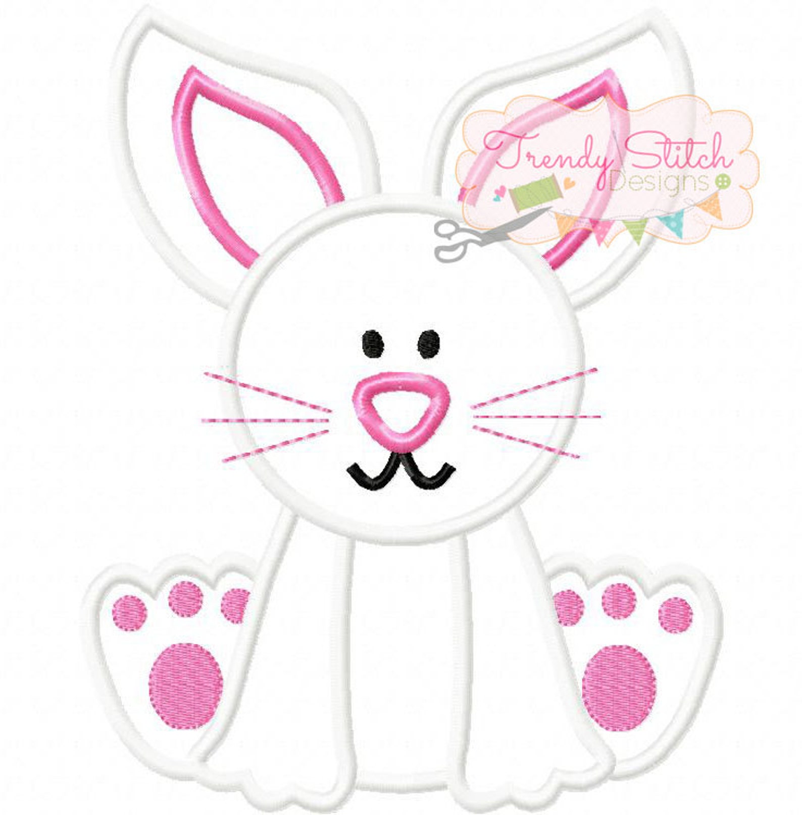 Bunny 2 Applique Machine Embroidery Design Easter INSTANT | Etsy
