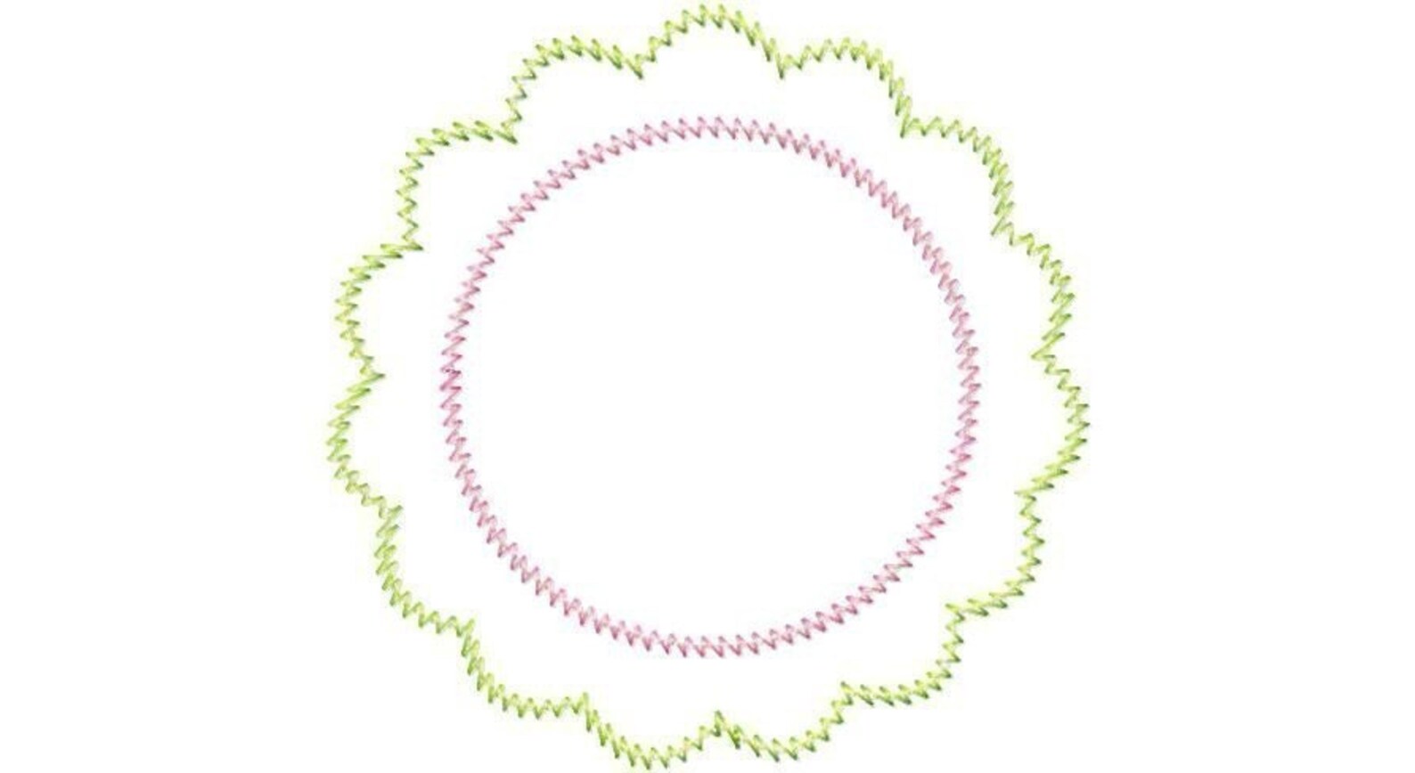 Scalloped Round Patch Applique Design Machine Embroidery - Etsy