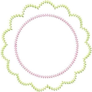 Scalloped Round Patch Applique Design Machine Embroidery Design INSTANT ...