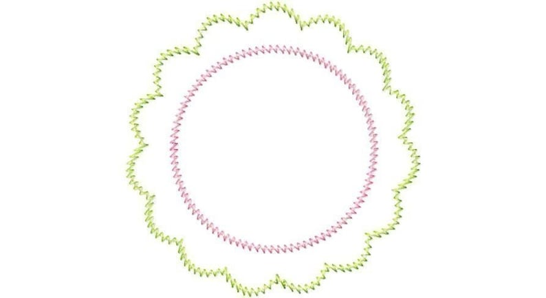 Scalloped Round Patch Applique Design Machine Embroidery Design INSTANT ...