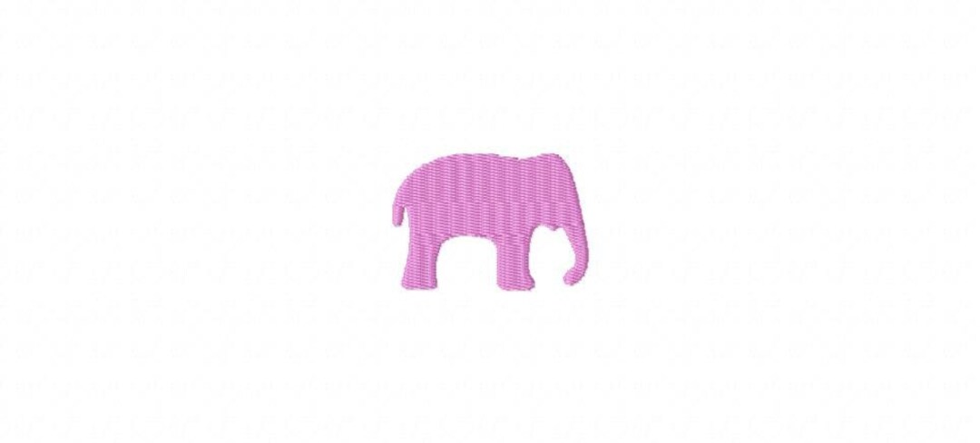 Elephant Mini Filled Stitch Machine Embroidery Design Instant Download