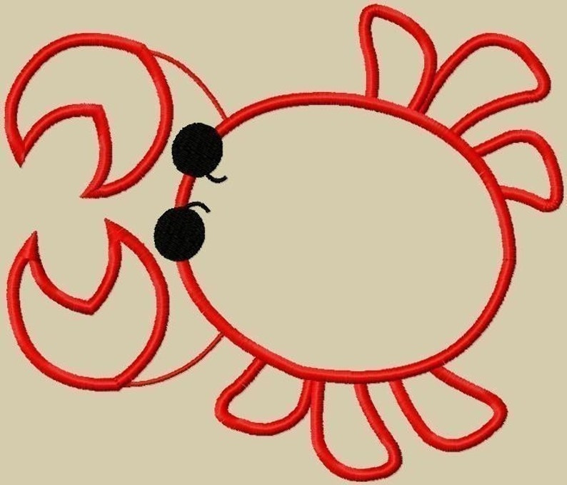 Crab Applique Machine Embroidery Design INSTANT DOWNLOAD - Etsy