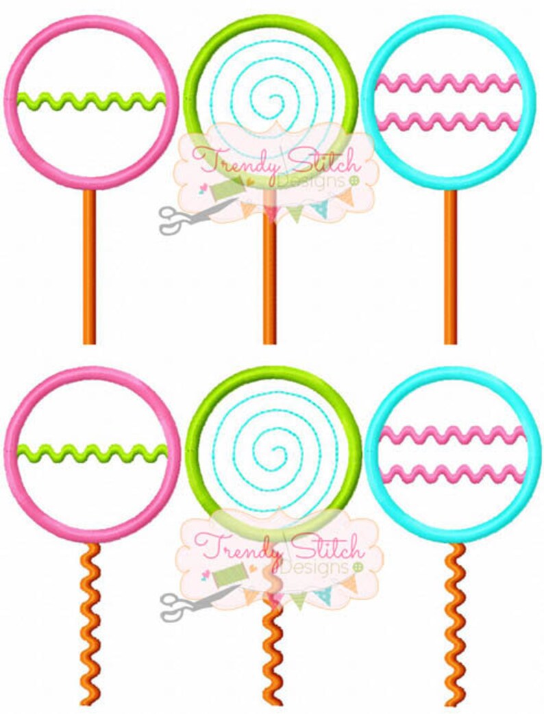 Lollipop Trio Applique Design Machine Embroidery Design - Etsy