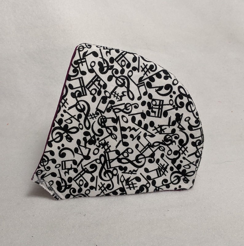 Black Music Notes Filtered Face Mask Washable and Reuseable | Etsy