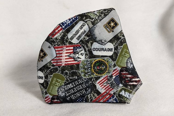 Army Dog Tags Filtered Face Mask Washable and Reuseable Adult | Etsy
