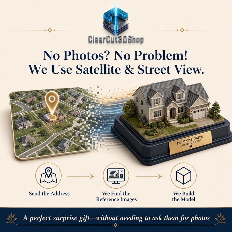 Custom 3D Printed House Replica, Personalized Family Home Model ...