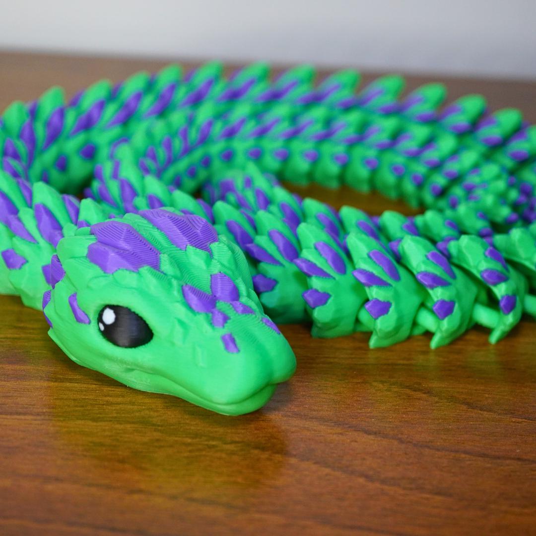3D Printed Articulating Dragon Snake – Flexible Fidget Reptile Toy ...